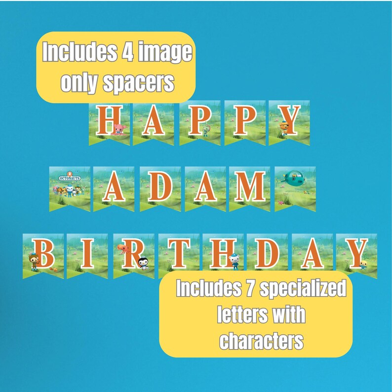 Octonauts Birthday Banner- Printable Digital File Party Decor - Etsy