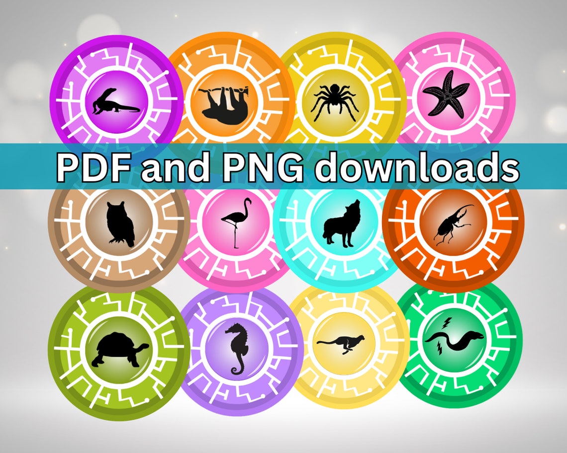 Creature Disks Animal Power 48 Bundle- Printable DIY Dramatic and ...