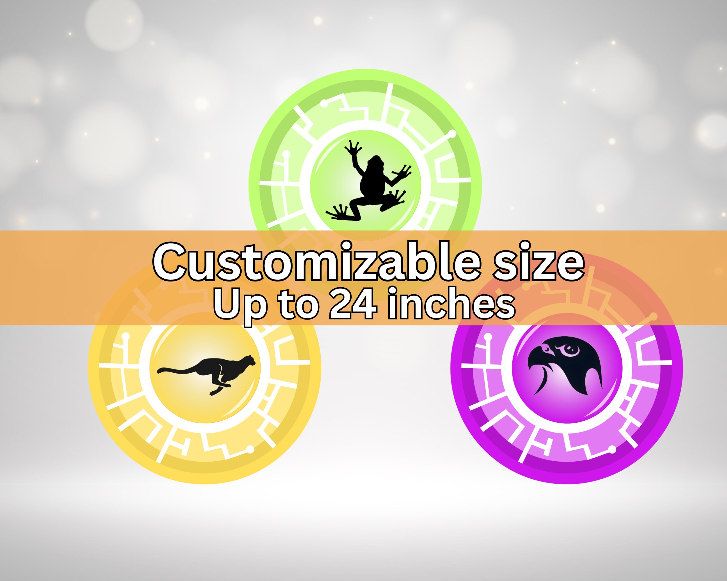 Giant Creature Discs Animal Power Large Size Bundle 1 Colors- Printable ...