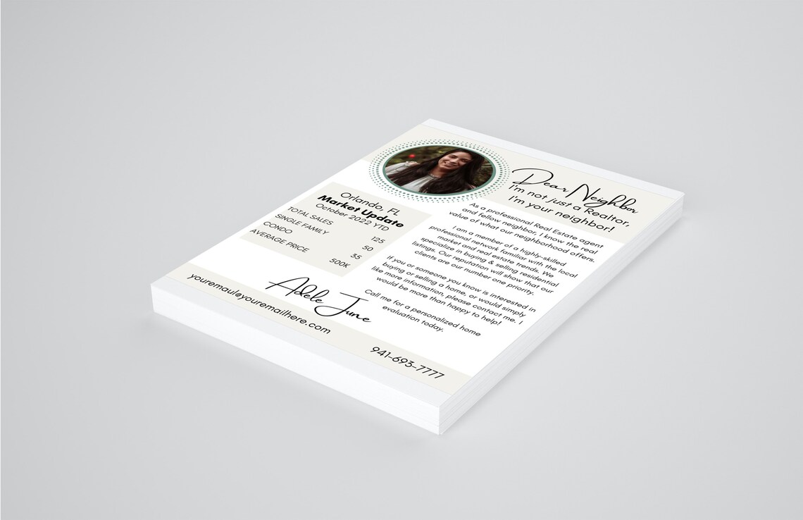 Dear Neighbor Letter Template Real Estate Marketing Direct Mail ...