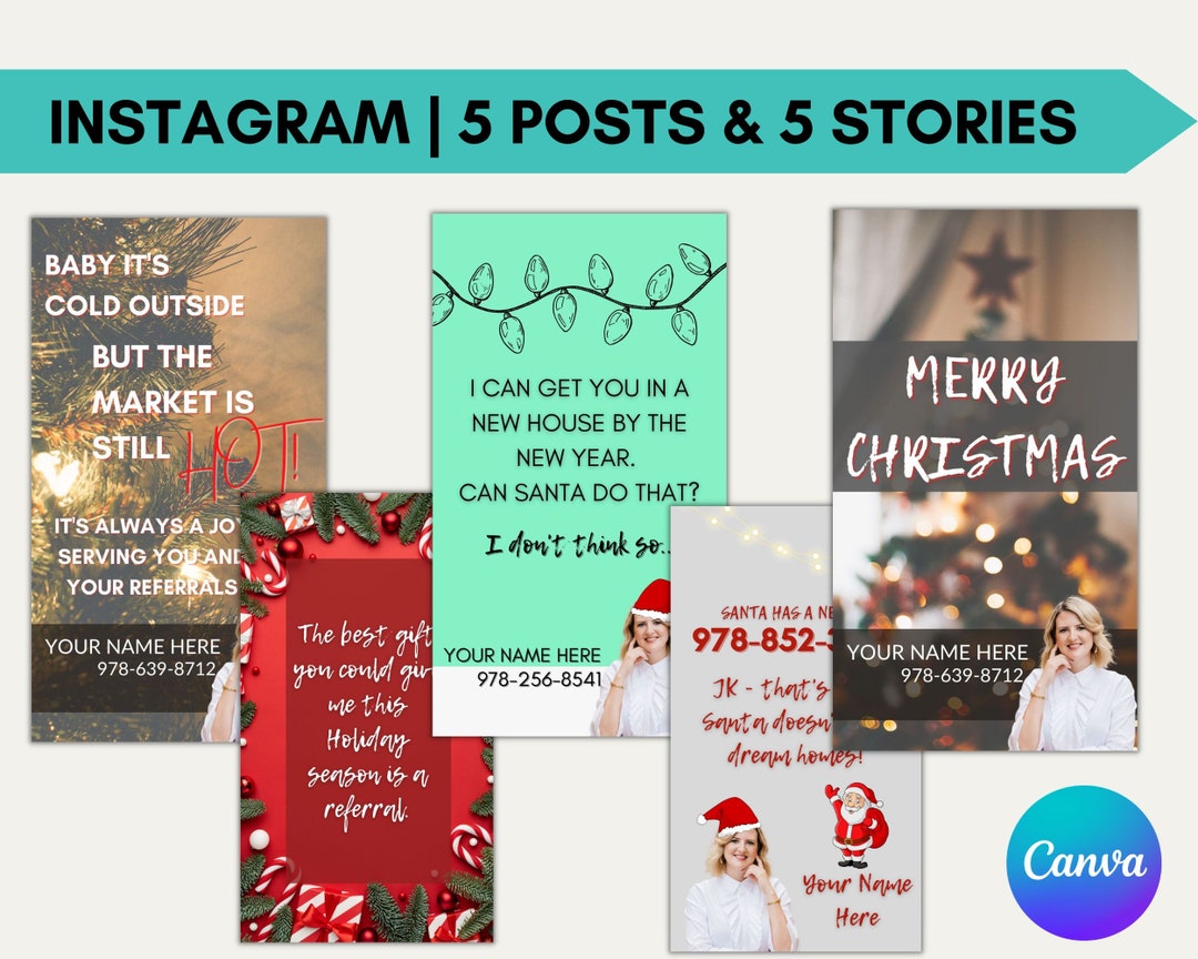 Christmas Realtor Instagram Post & Stories Real Estate Social Media ...