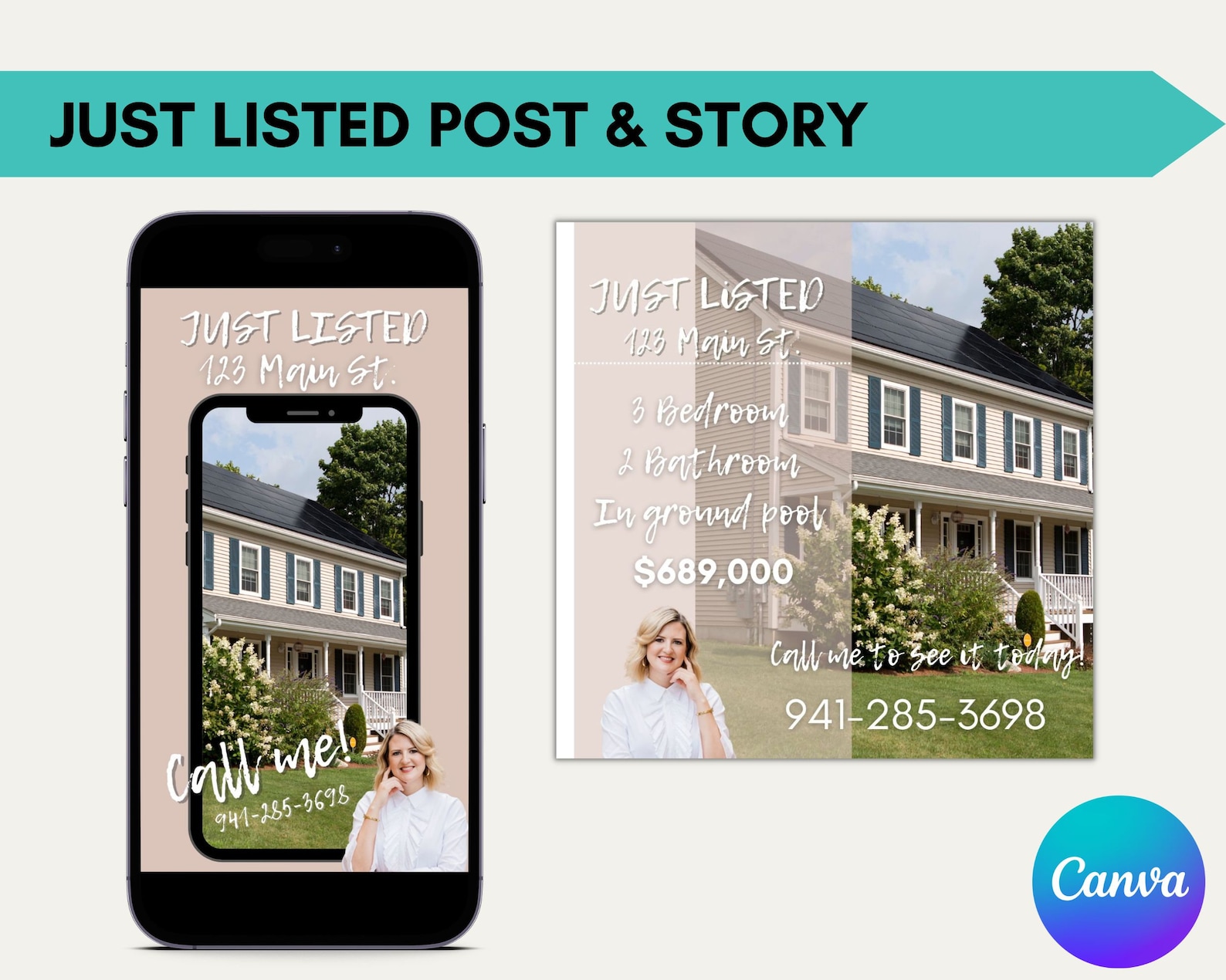 Real Estate Just Listed Marketing Set New Listing Templates - Etsy