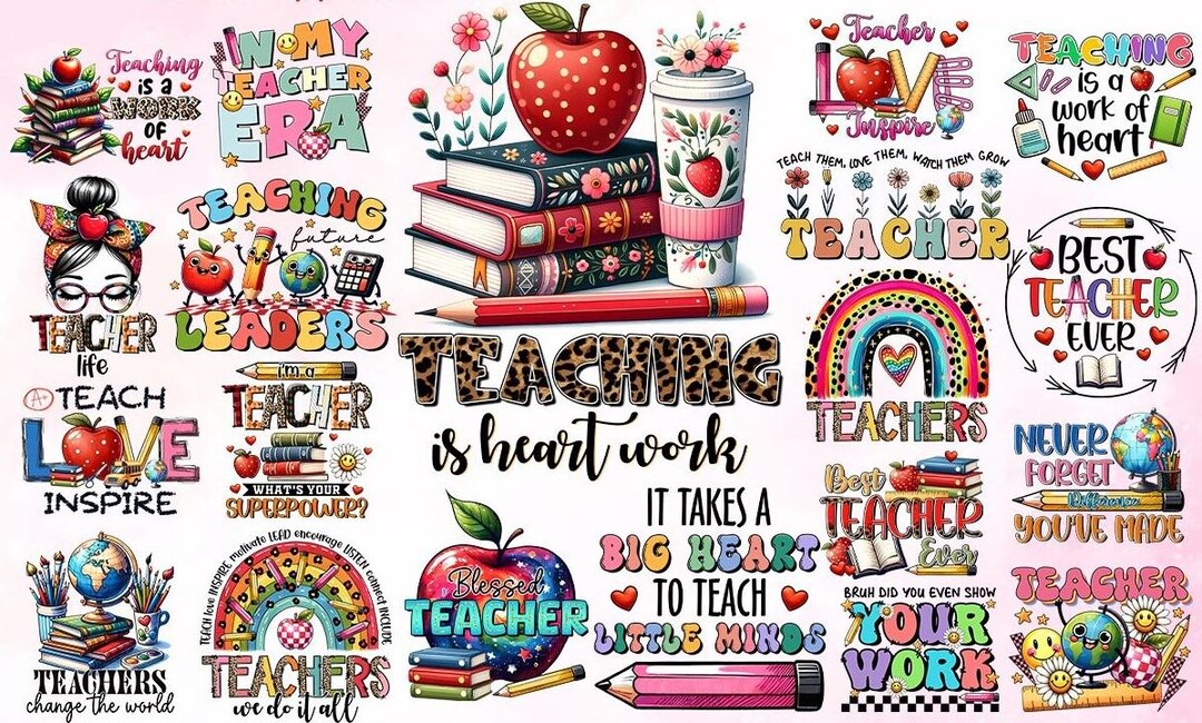 10K Teacher & School T-shirt Designs | SVG PNG Mega Bundle (digital ...