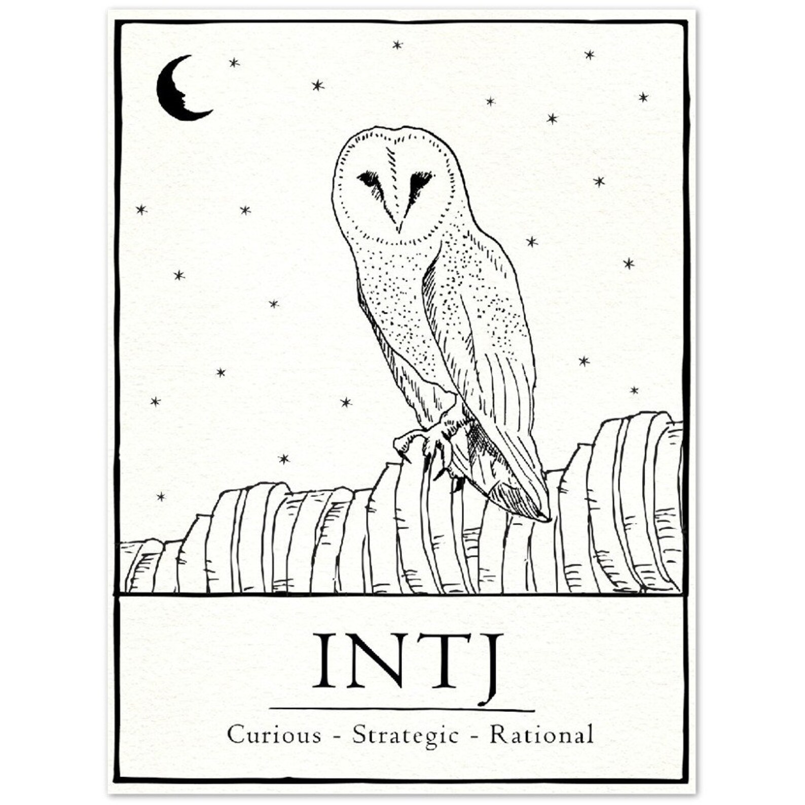 INTJ Wall Art unframed, Personality Type Print, Typology Print, INTJ ...
