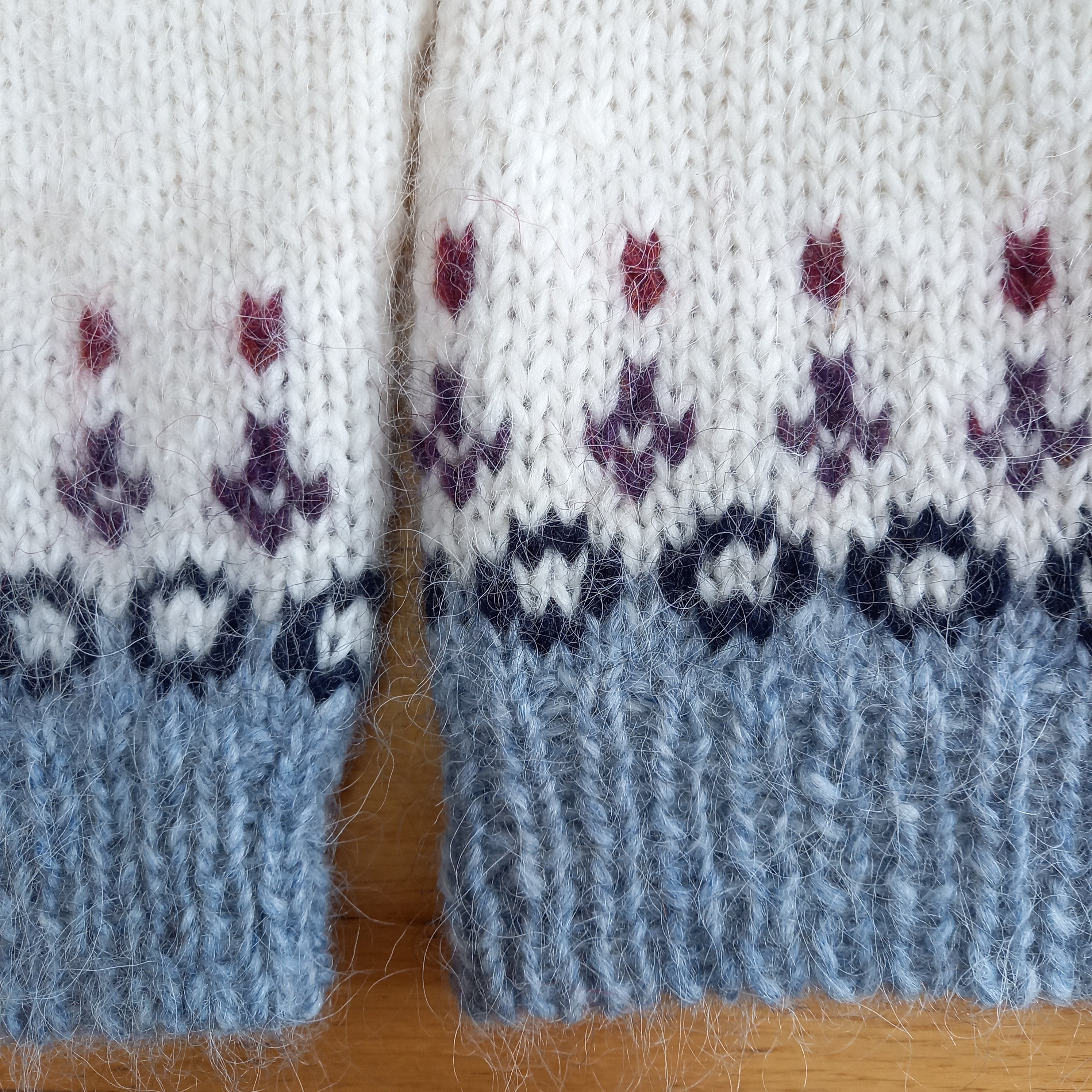 White Blue and Purple Lopapeysa Icelandic Sweater Handmade in - Etsy