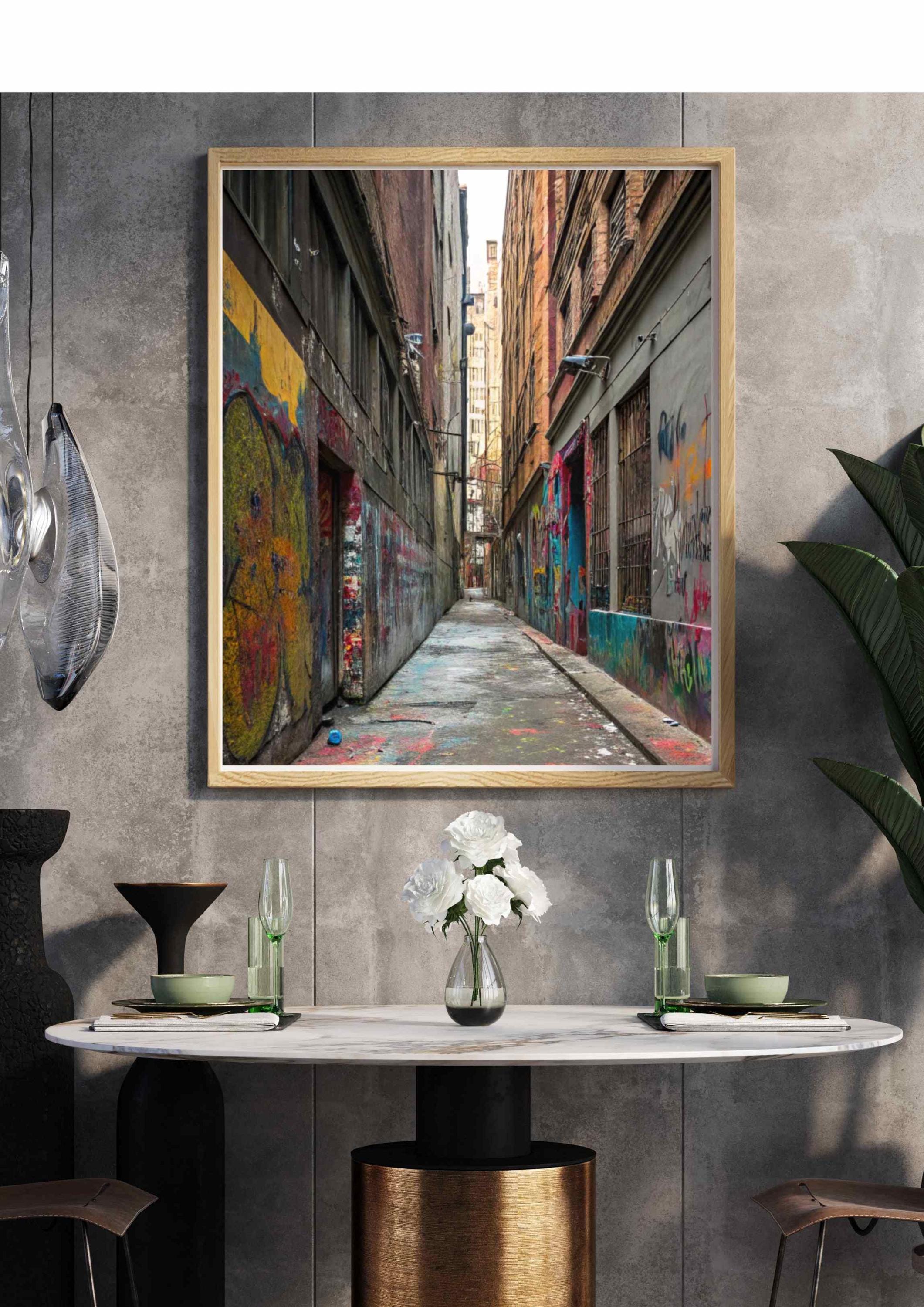 London Street Art Wall Art, Graffiti Alley Print, Colourful Urban Decor ...