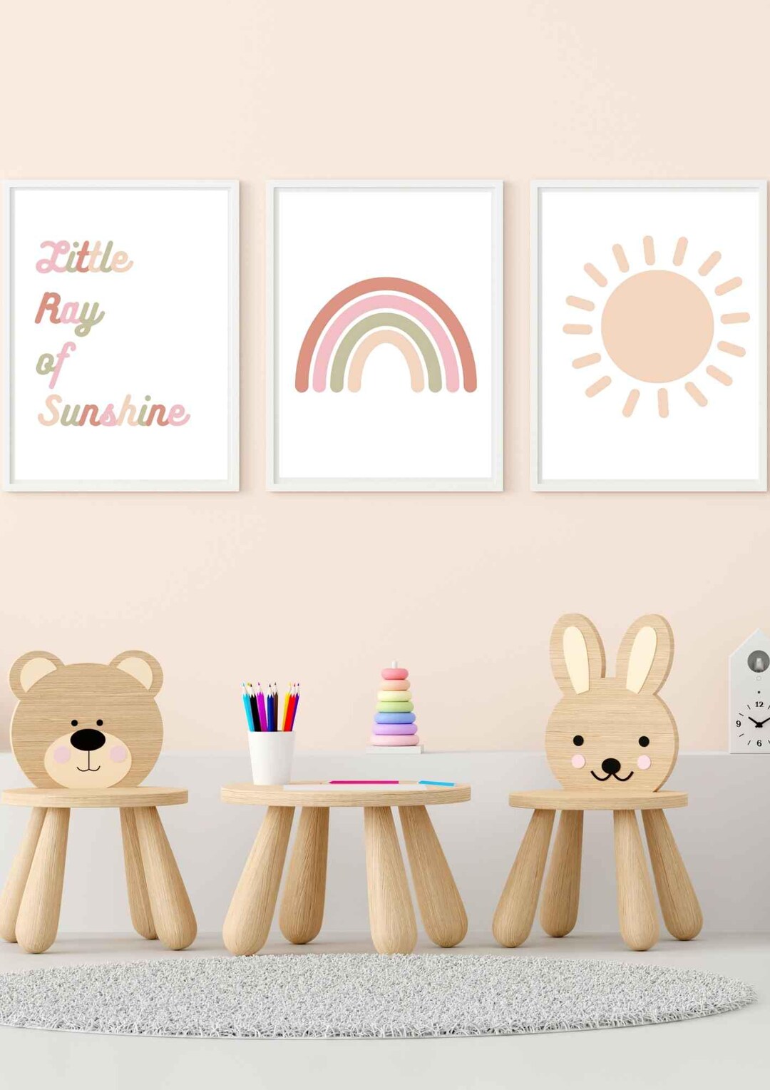 Neutral Rainbow Wall Art - 3 Printable Prints | Rainbow, Sunshine ...