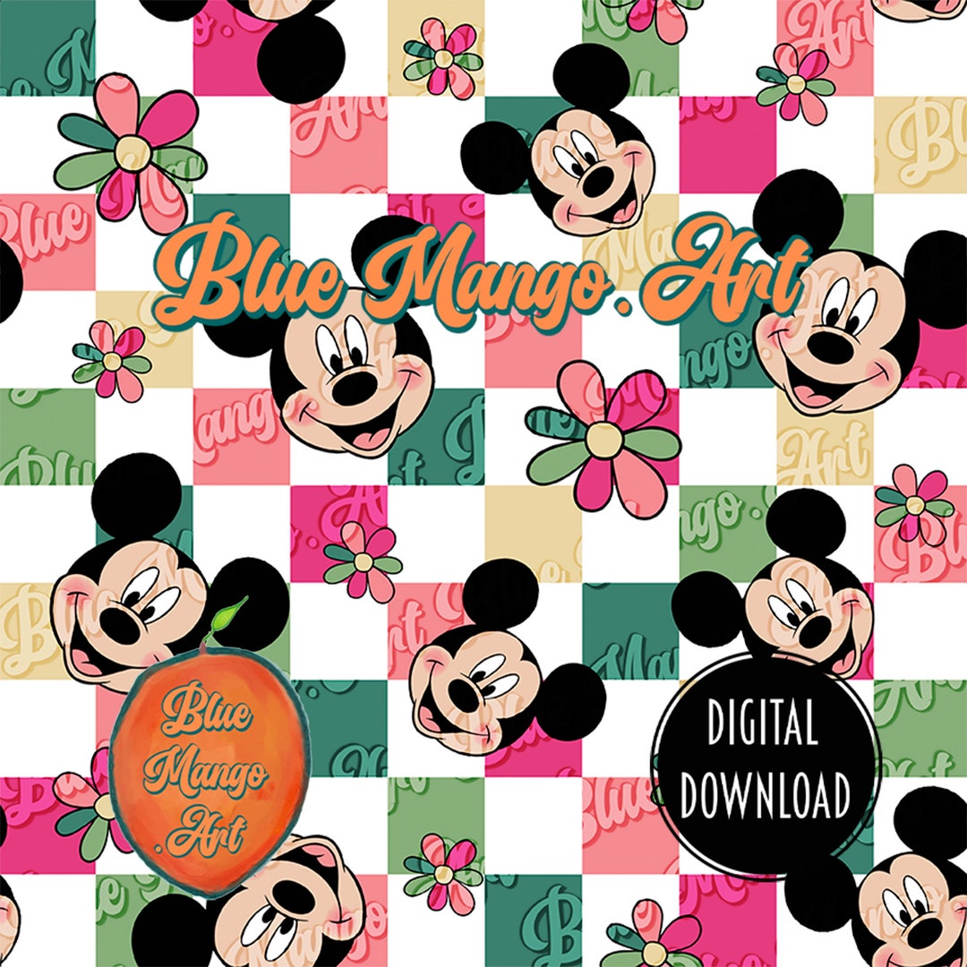 Retro Spring Mouse Head Seamless Checks Seamless Pattern - Etsy