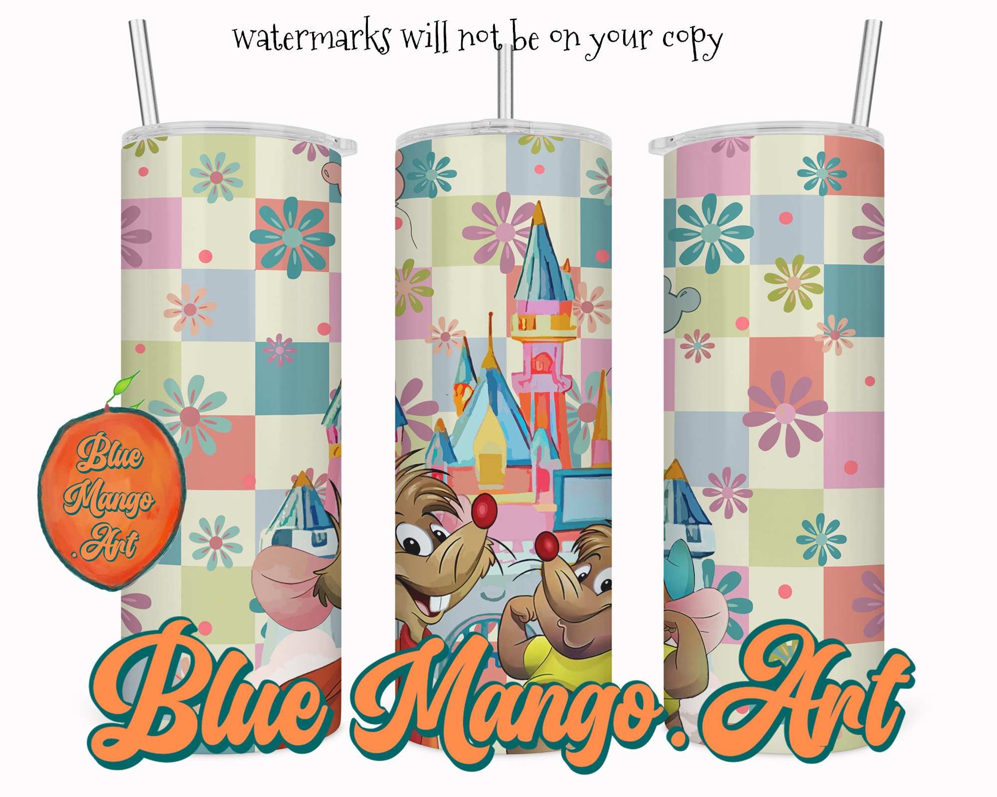 Magic Princess Mice Retro Wrap Gus and Jaq 20oz Wrap Mouse Design ...