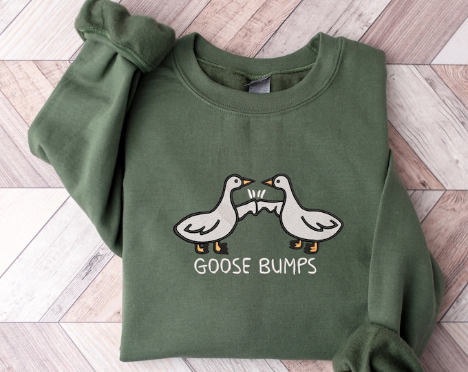 Comfort Colors Goose Bump Sweatshirt, Embroidered Goose Sweatshirt ...