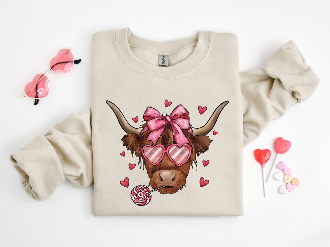 Highland Sweetheart Cow, Valentine's Day Cow Shirt, Moo Cow Shirt ...