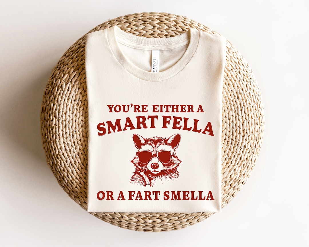 Are You A Smart Fella or Fart Smella? Retro Cartoon T Shirt, Weird T ...