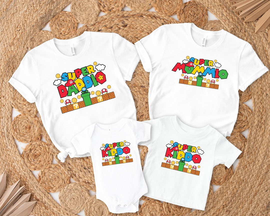Super Mommio Shirt, Super Daddio Shirt, Super Kiddo Shirt, Mario Family ...