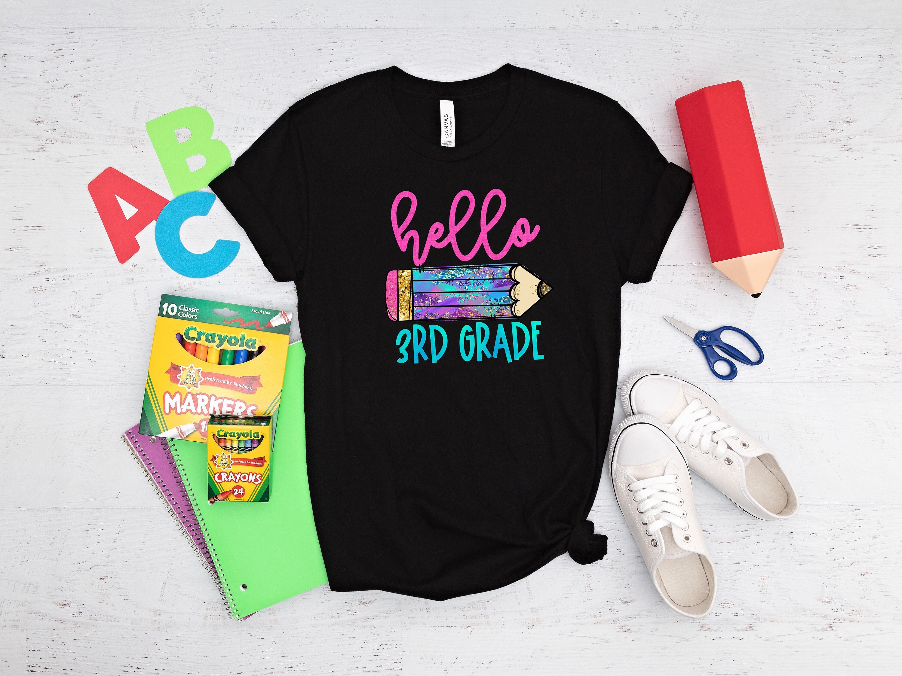 Watercolor 3rd Grade Shirt, Hello 3rd Grade Shirt, Back to School Shirt ...