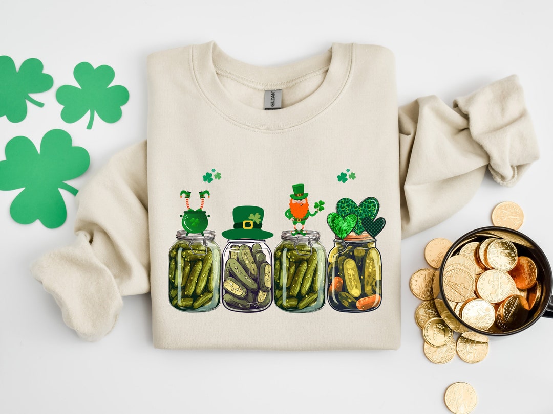 St Patrick's Day Pickle Sweatshirt, Vintage Pickle Sweater, St Patrick ...