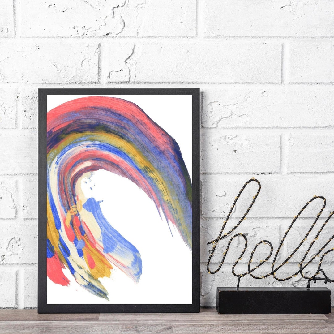 Colorful Abstract Art Print, Printable Abstract Art, Colorful Brush ...