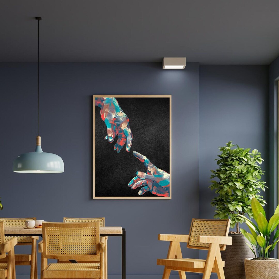 Colorful Hands Art, Abstract Art Print, Boho Wall Art, Hands Poster ...