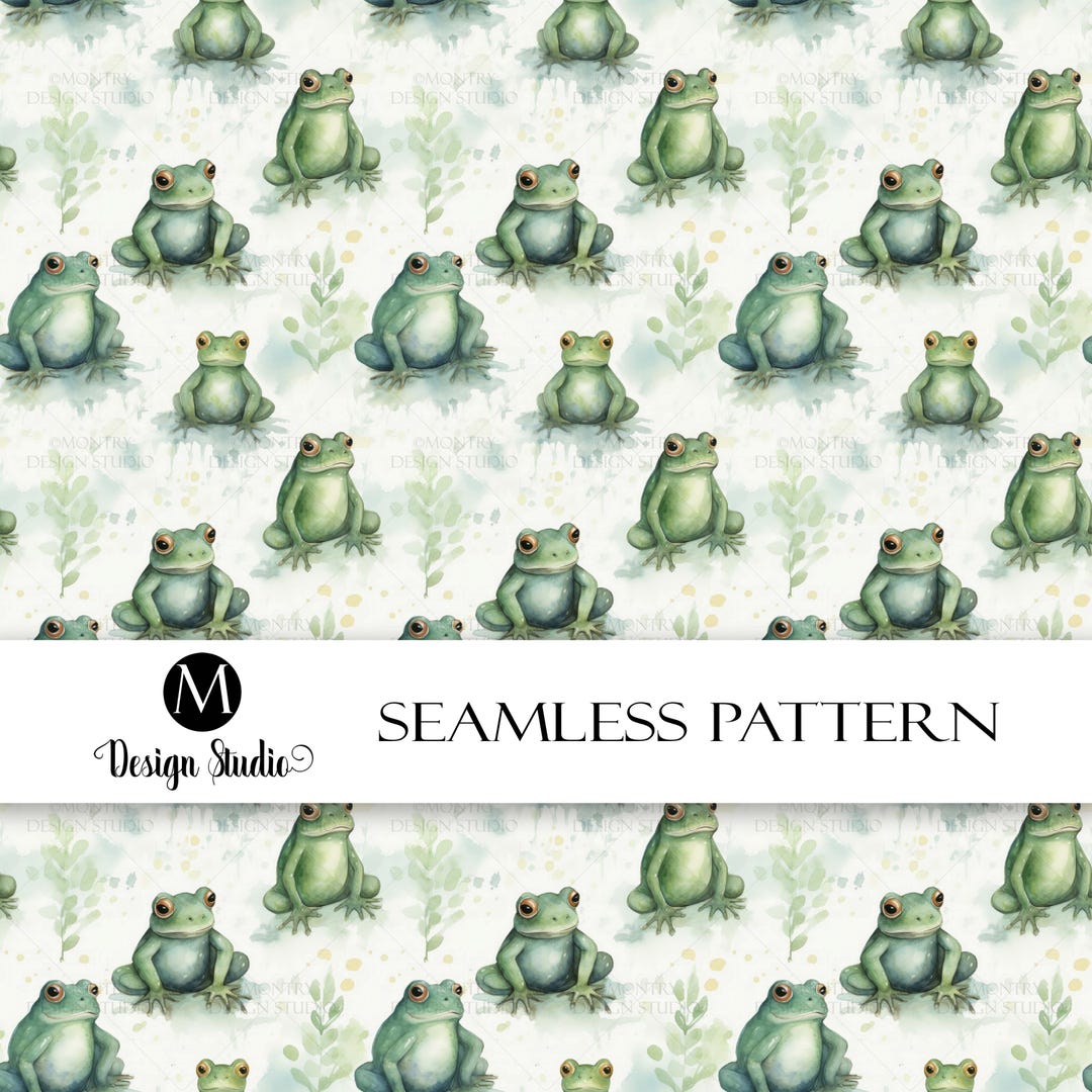 Seamless Frog Pattern, Boho Watercolor Frogs, Earthy Tone Frog Art ...