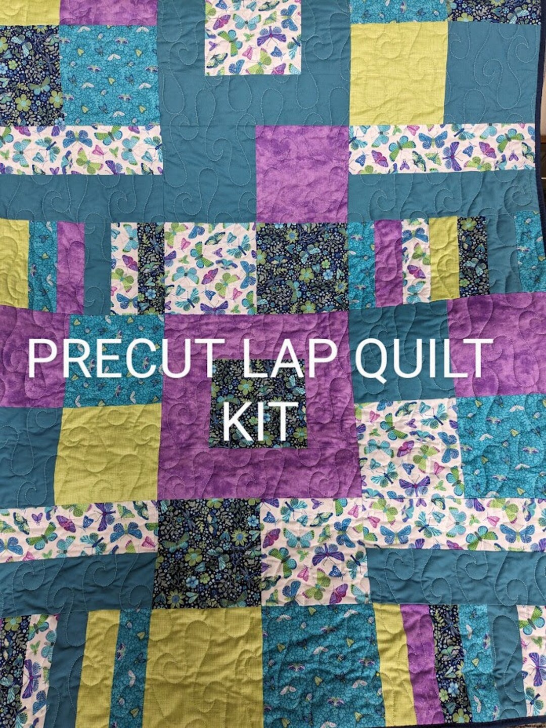 PRE-CUT Lap Quilt Kit, 42x56 Inches, Pattern Included, Easy Beginner ...