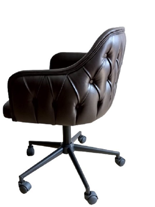 Quilted Office Chair, Vintage Rolling Office Chair, Country Modern ...