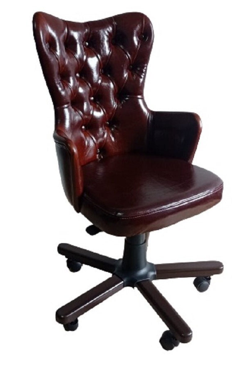 Office Chair, Quilted Office Chair, Vintage Rolling Office Chair ...