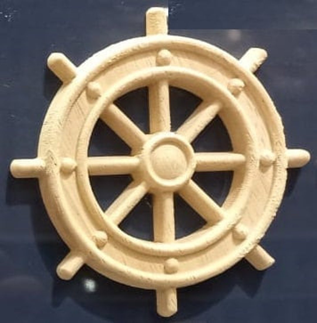 Wooden Rudder Wall Decor, Wooden Ship Steering Wheel Decor Naturel Wood ...