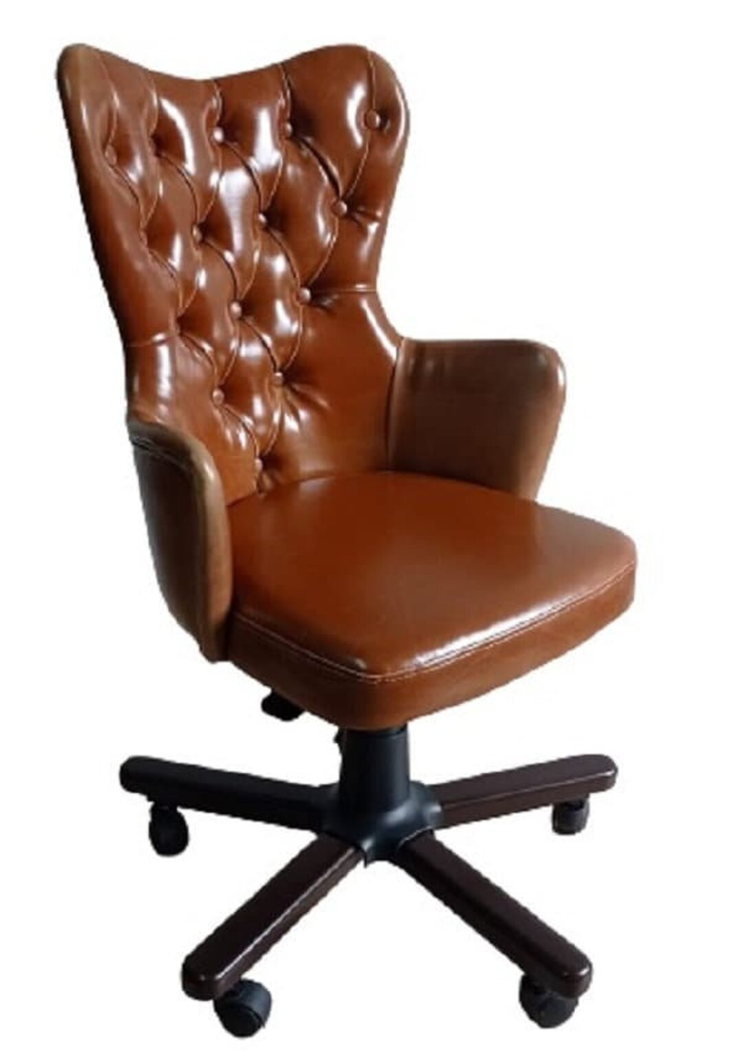 Office Chair, Quilted Office Chair, Vintage Rolling Office Chair ...