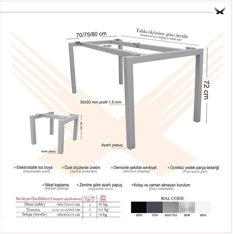 Office Table Legs Demount Working Bench Table Legs - Etsy
