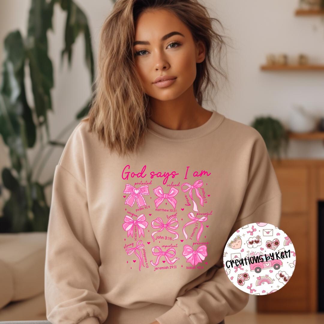 God Says I Am Coquette Bows | DTF | Ready to Press Heat Transfer ...