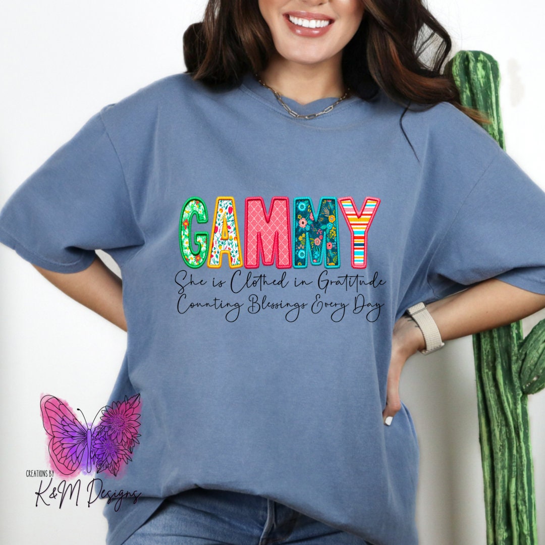 Gammy Faux Embroidery | READY to PRESS | Shirt Transfer | Grammy Gram ...