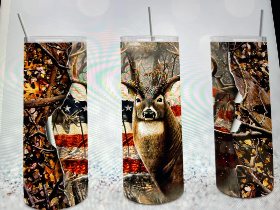 Dad Hunting Father's Day Deer Tumbler Coffee Cup | Metal 20 Oz ...