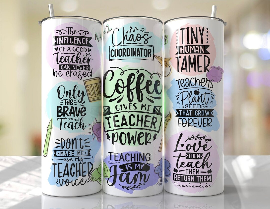 Teacher Coffee 20 Oz Metal Sublimation Tumbler | Teacher Gift | Teacher ...