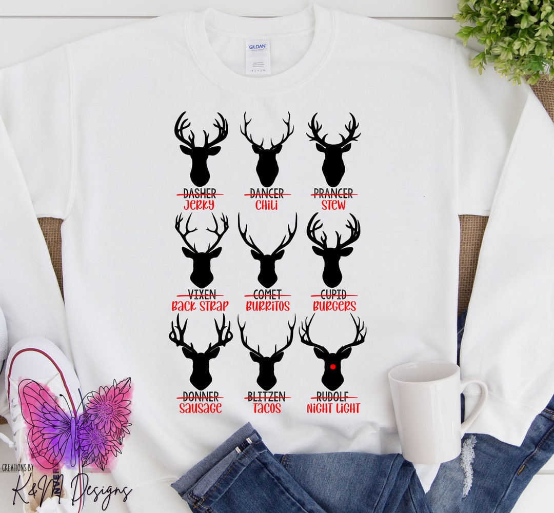 Hunting Men's Christmas DTF | Deer Jerky Reindeer DTF | Iron on ...