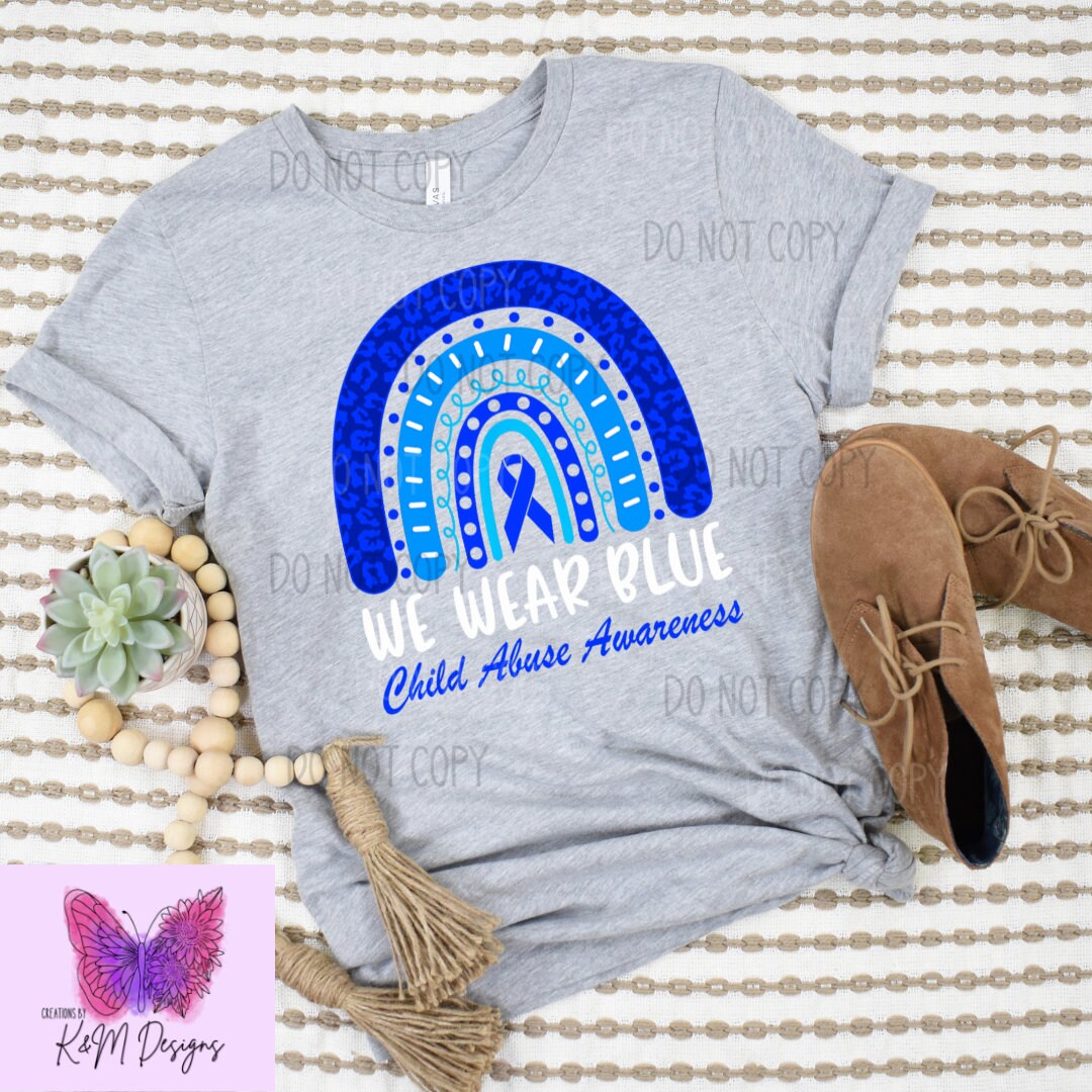 We Wear Blue Child Abuse Prevention DTF | Ready to Press Heat Transfer ...
