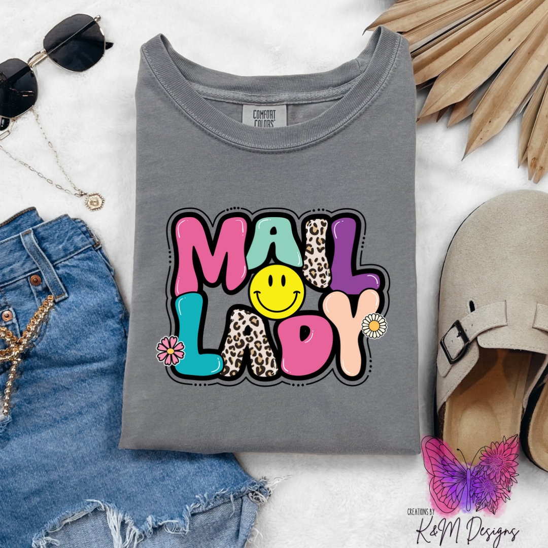 Mail Lady Post Master Post Office Groovy DTF | Ready to Press Heat ...