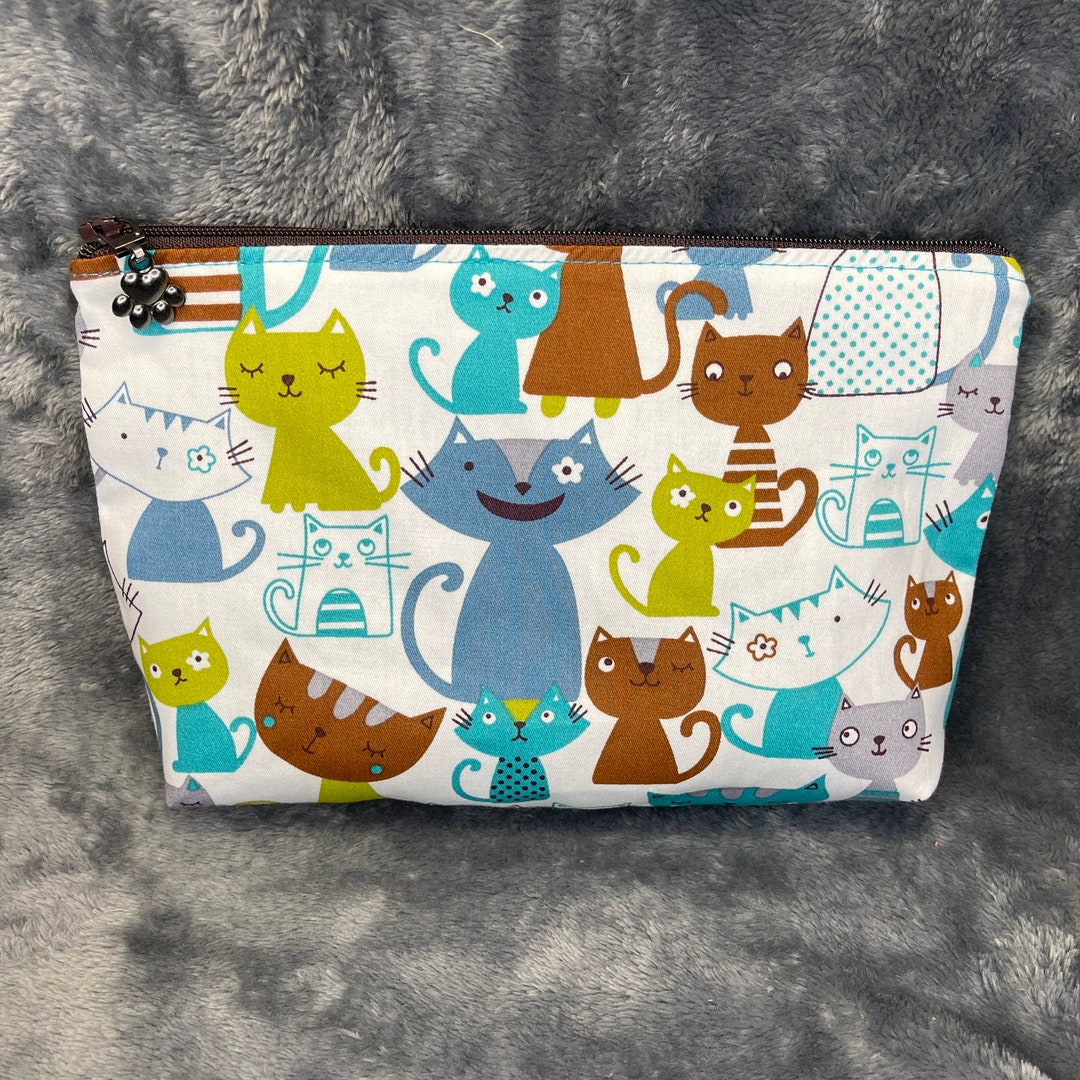 Cat Themed Zippered Pouch - Etsy