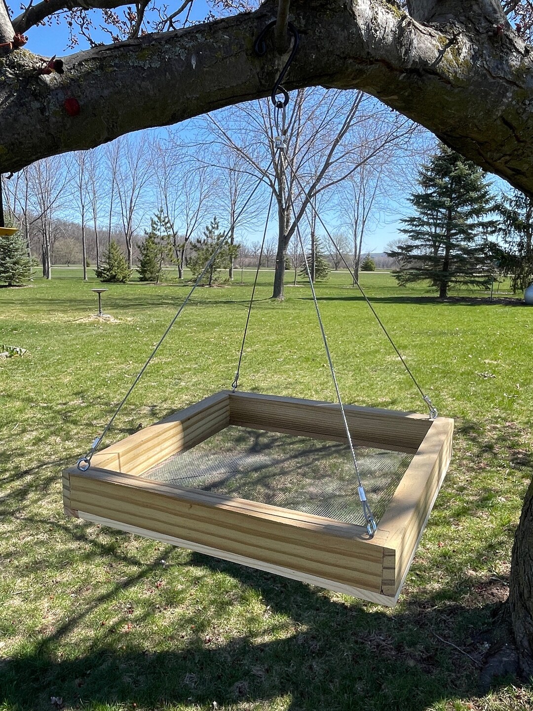 Flat Bird Feeder Made From Natural Wood - Etsy