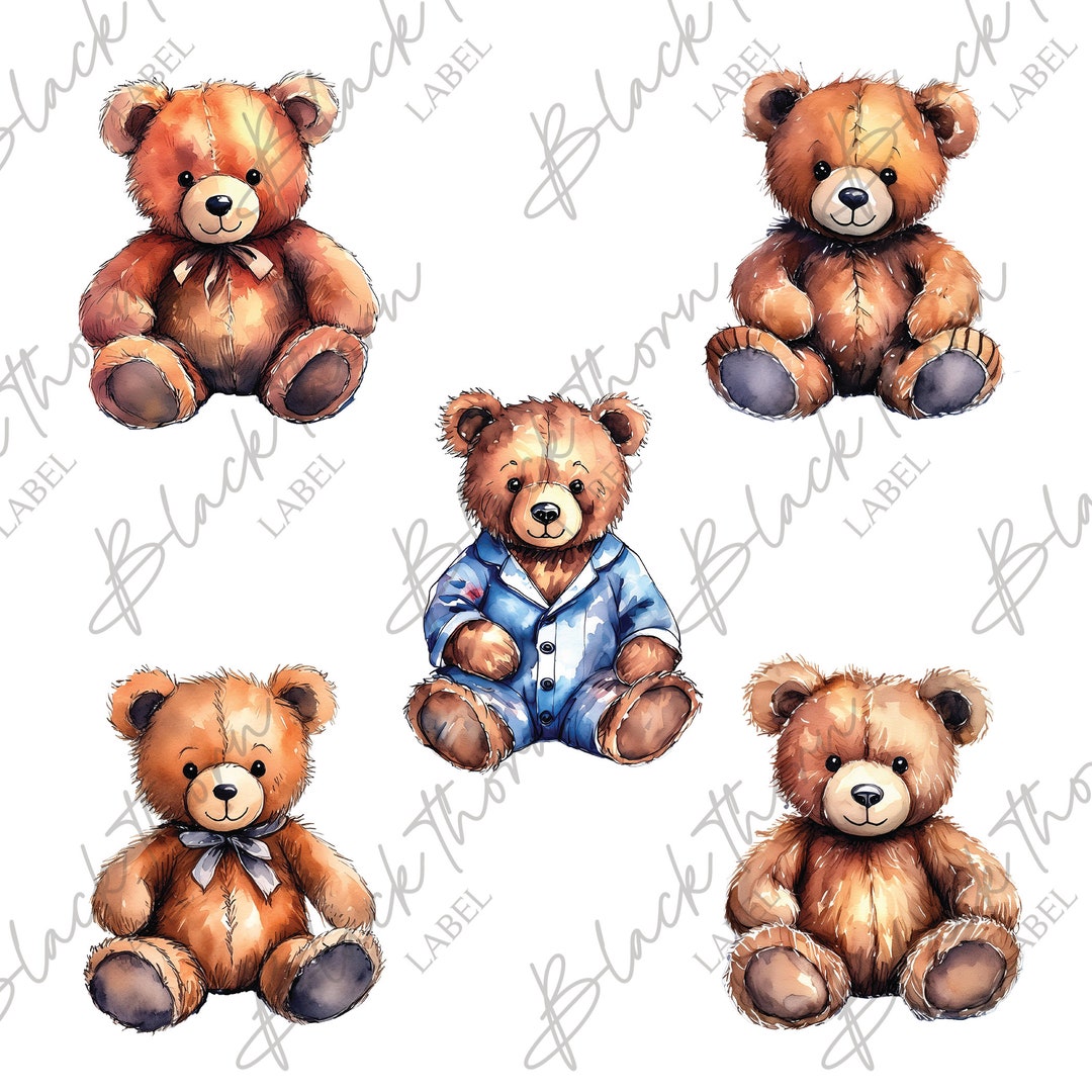 Cute Stuffed Teddy Bears, Clipart Set; PNG Downloads, Dinosaur Graphics ...