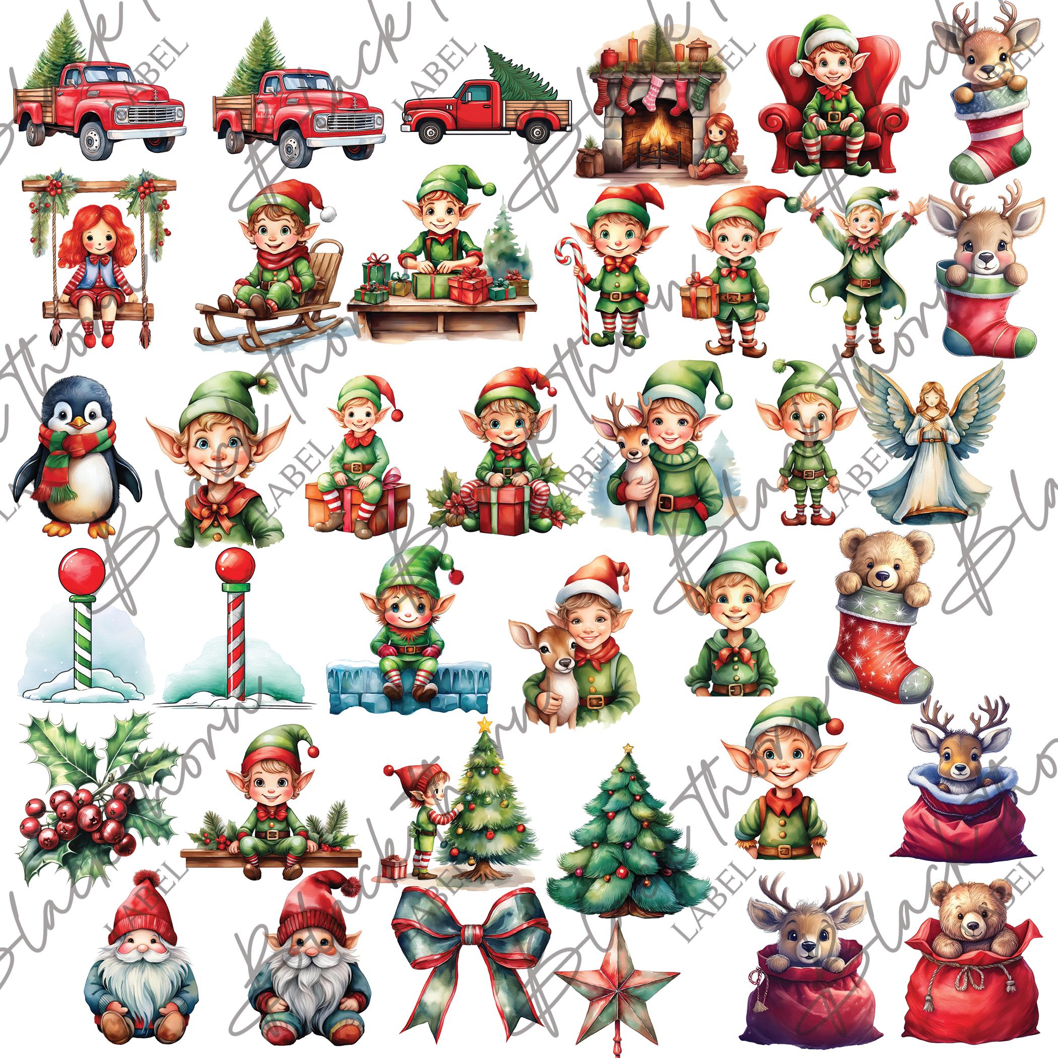 150+ Holiday Clipart Bundle; PNG, Hand Drawn, Graphics; Hallmark Truck ...