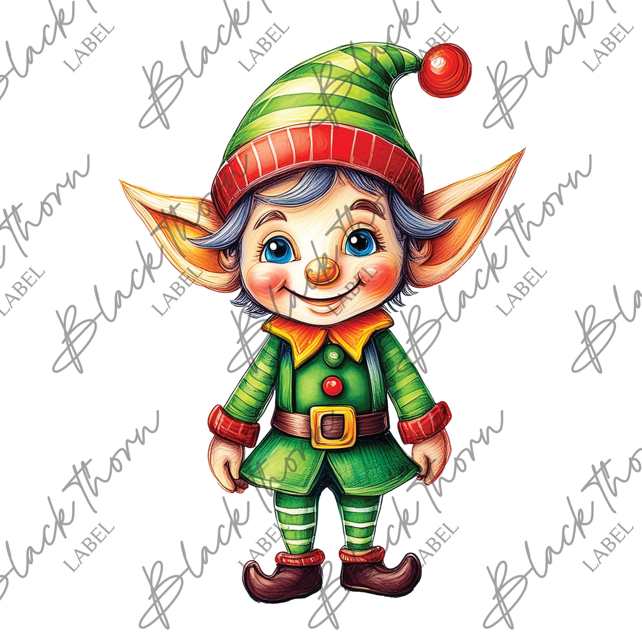 Cute Christmas Clipart Set PNG Instant Downloads, Watercolor, Graphics ...