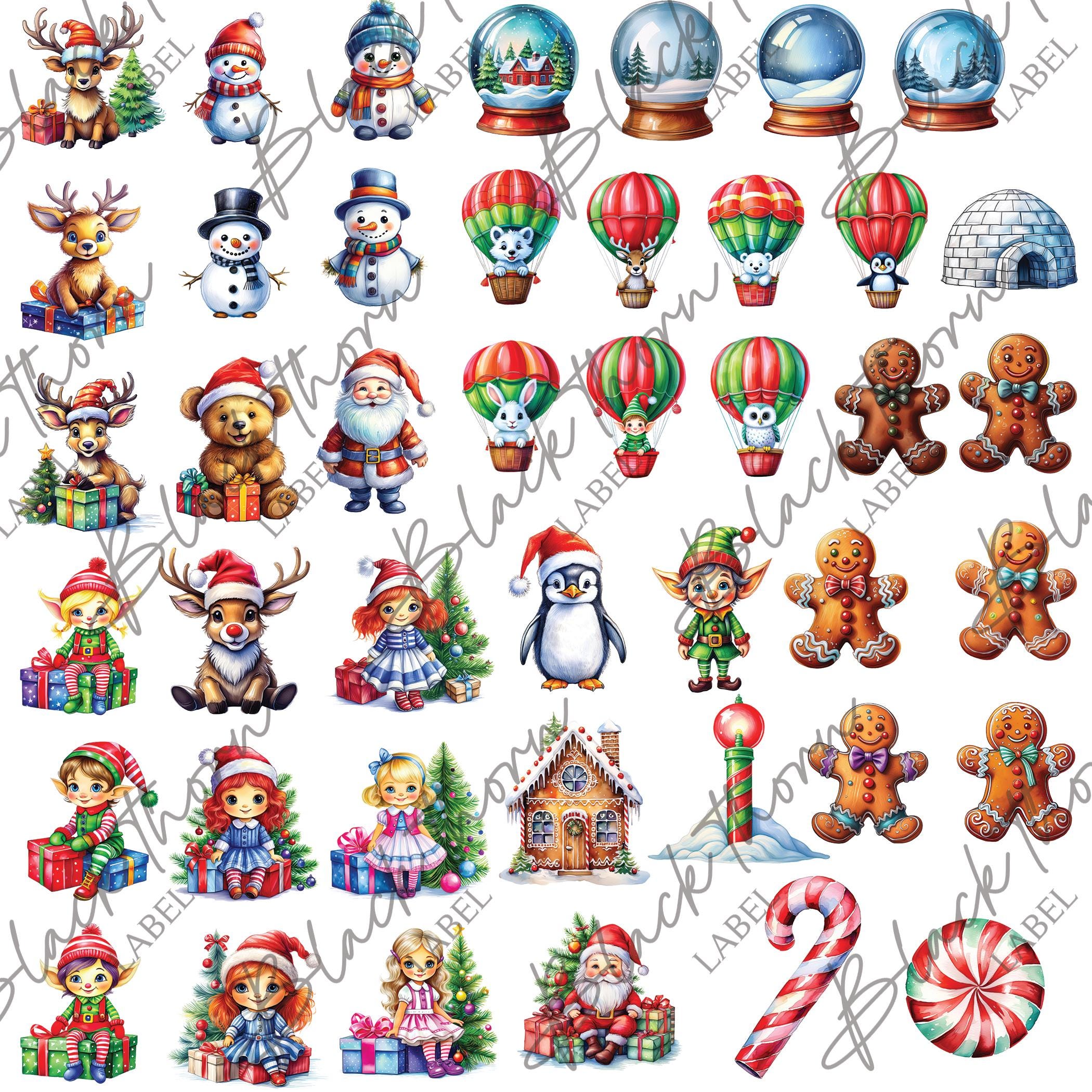 150+ Holiday Clipart Bundle; PNG, Hand Drawn, Graphics; Hallmark Truck ...