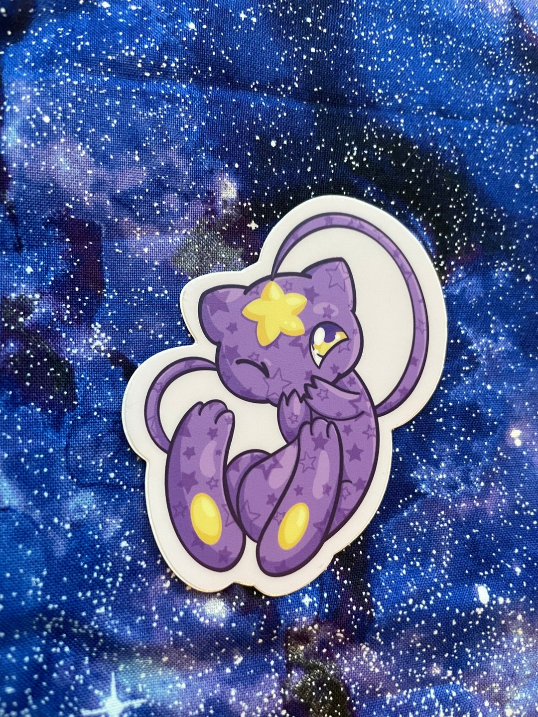 Purple Star Cat Sticker Cute Mew Space Stationary Decoration - Etsy