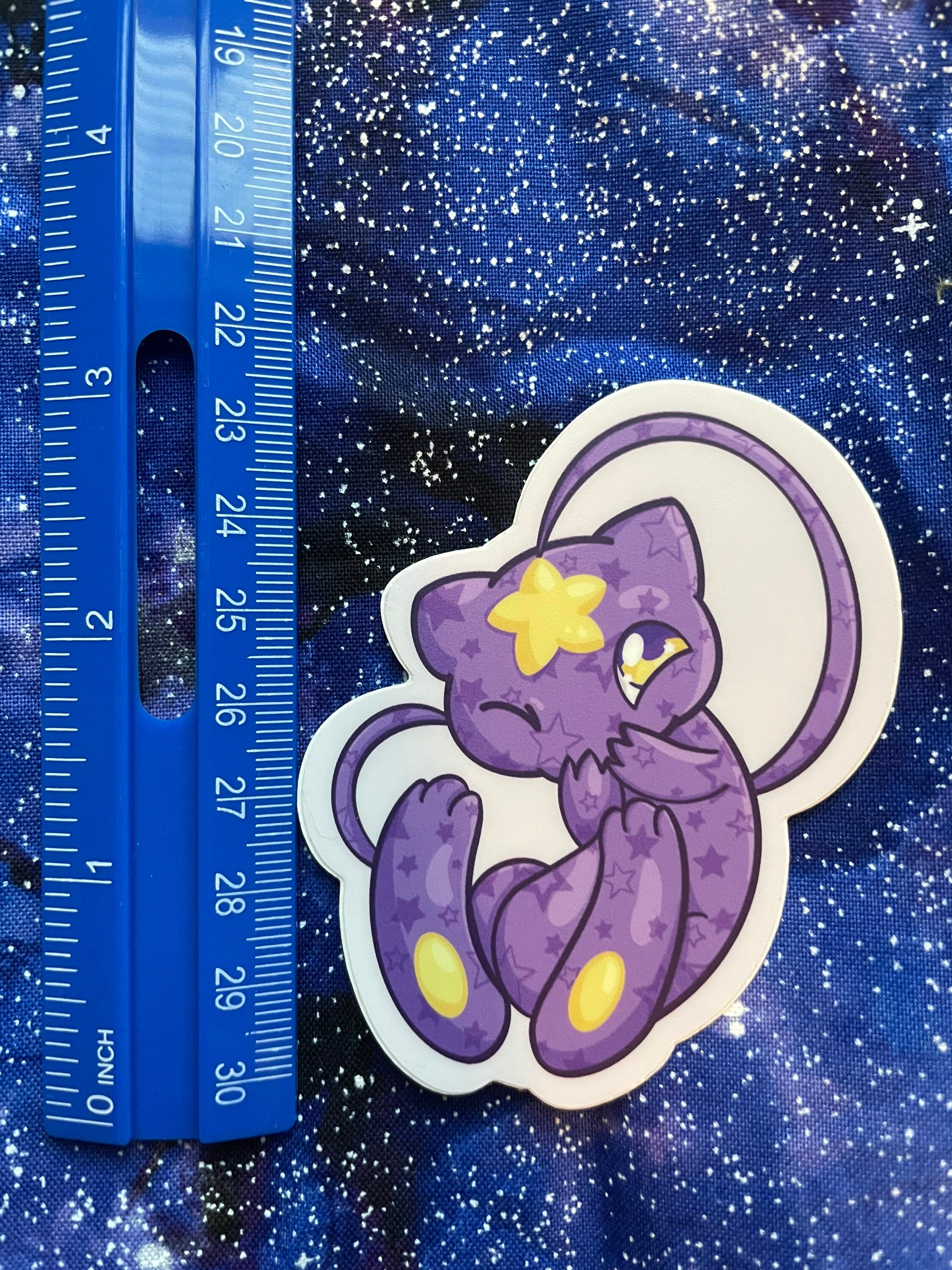 Purple Star Cat Sticker Cute Mew Space Stationary Decoration - Etsy
