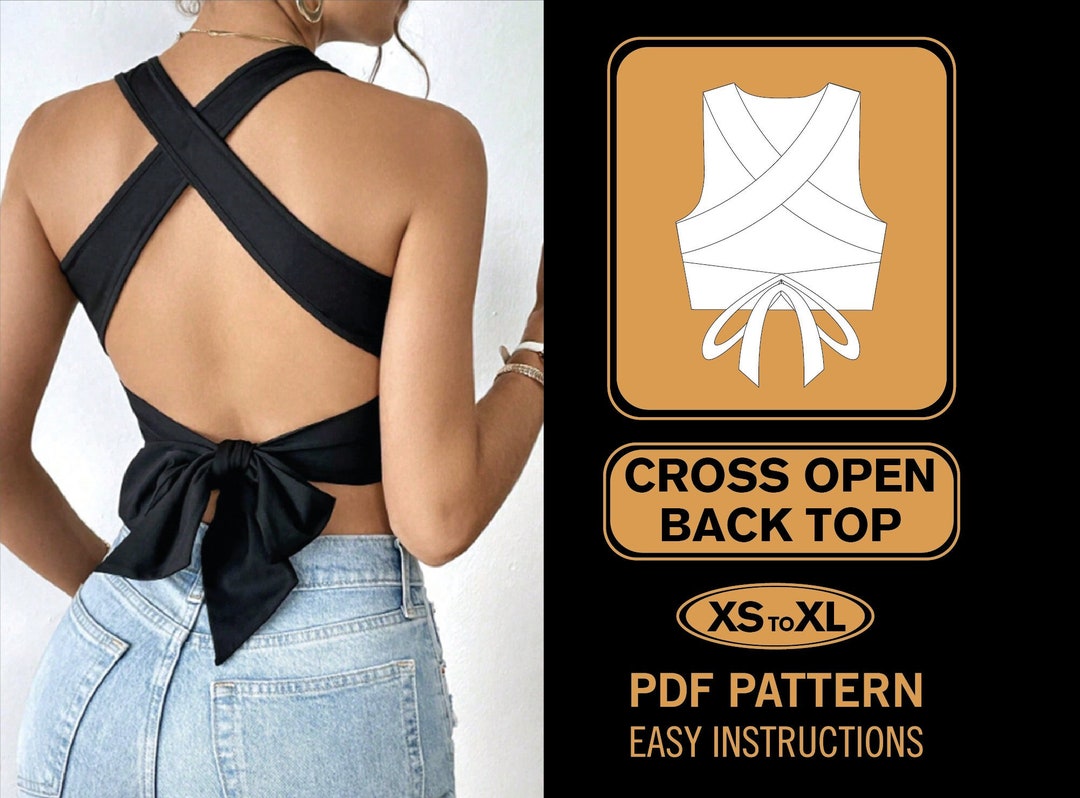 Open Back Top Sewing Pattern XS-XL Tank Top Pattern Beginner Pattern ...