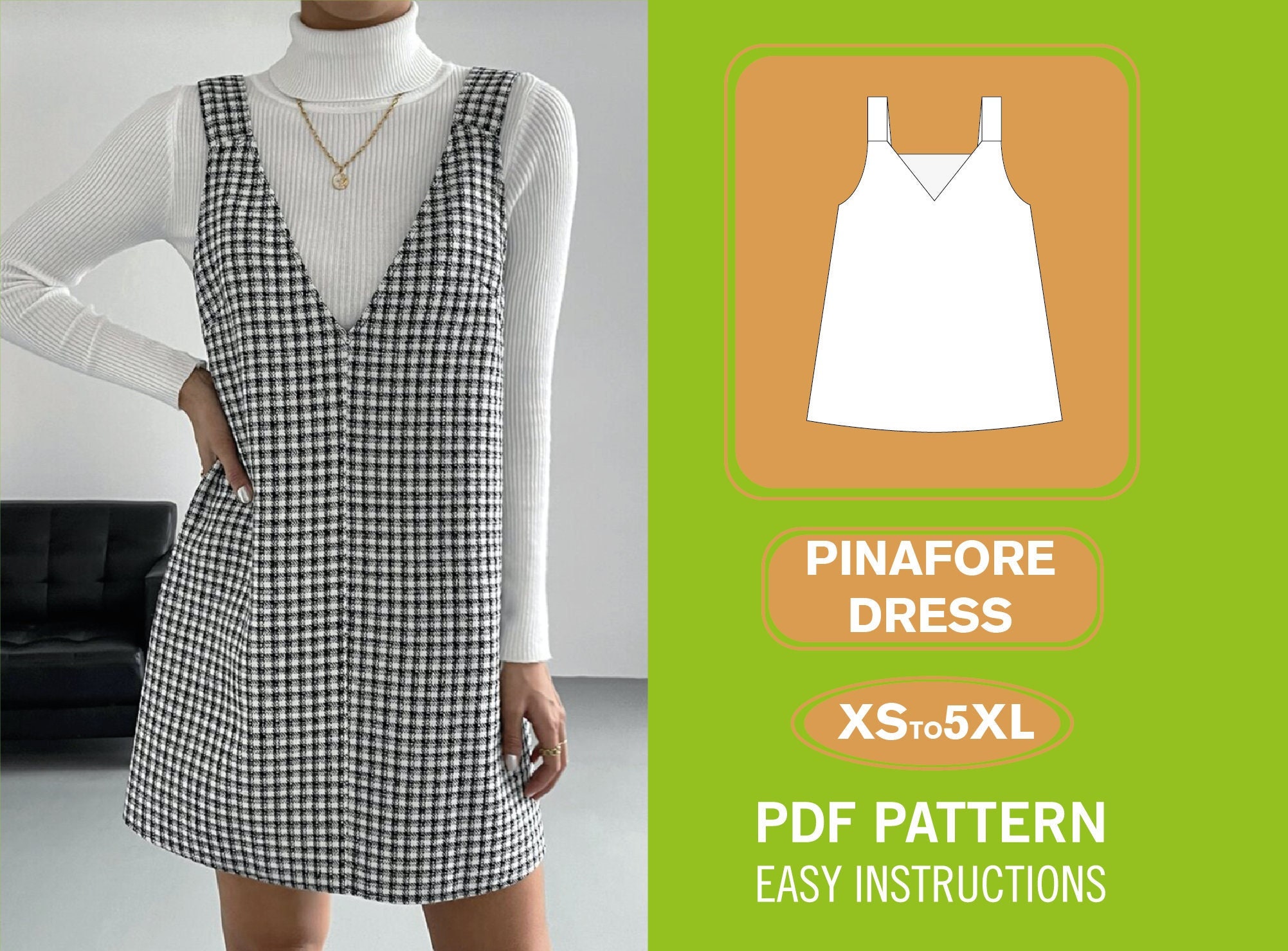 Modèle de robe chasuble Modèle de couture de robe globale Modèle de ...