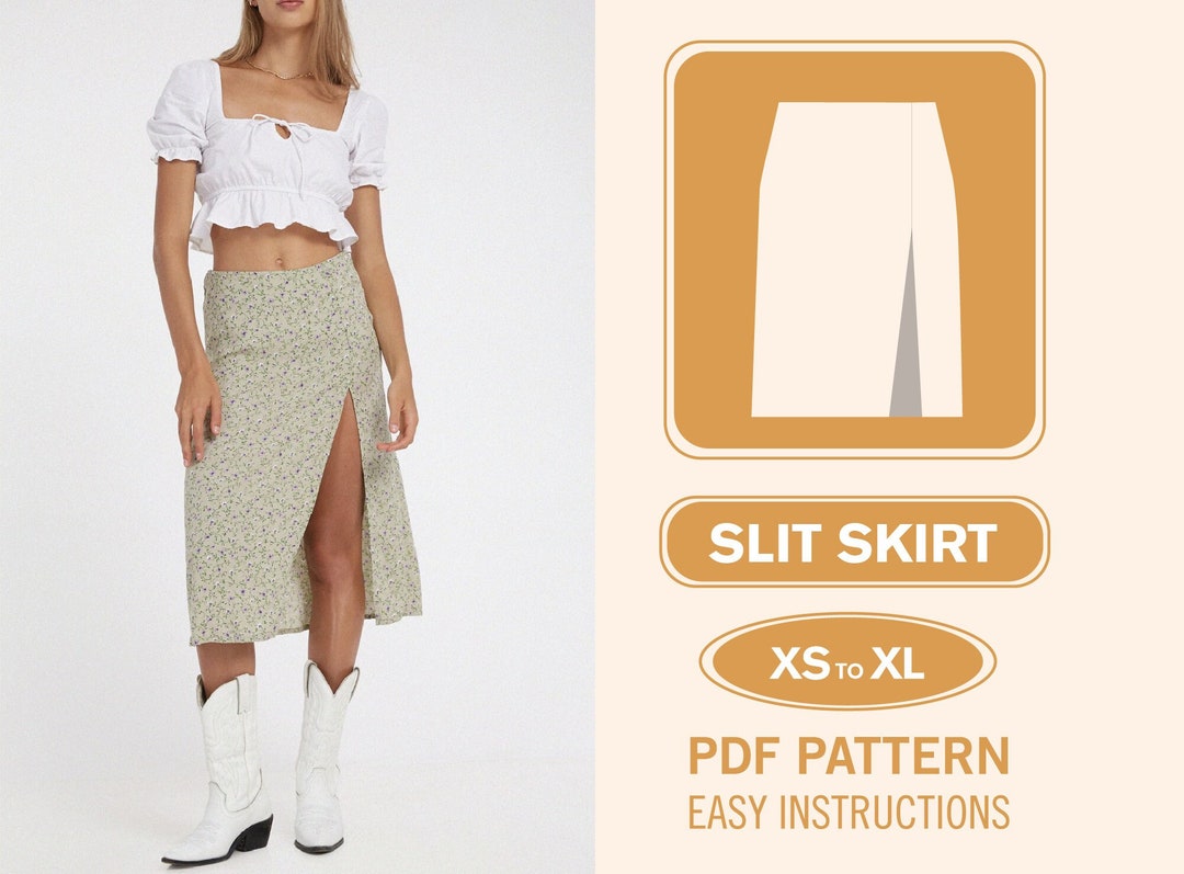 Slit Skirt Pattern Xs Xl Maxi Skirt Pattern Long Skirt Pattern Midi Skirt Pattern Women Sewing