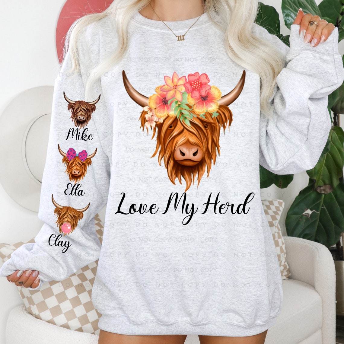 Custom Highland Cow Loving My Herd/mama Sweatshirt NEW COWS AVAILABLE ...