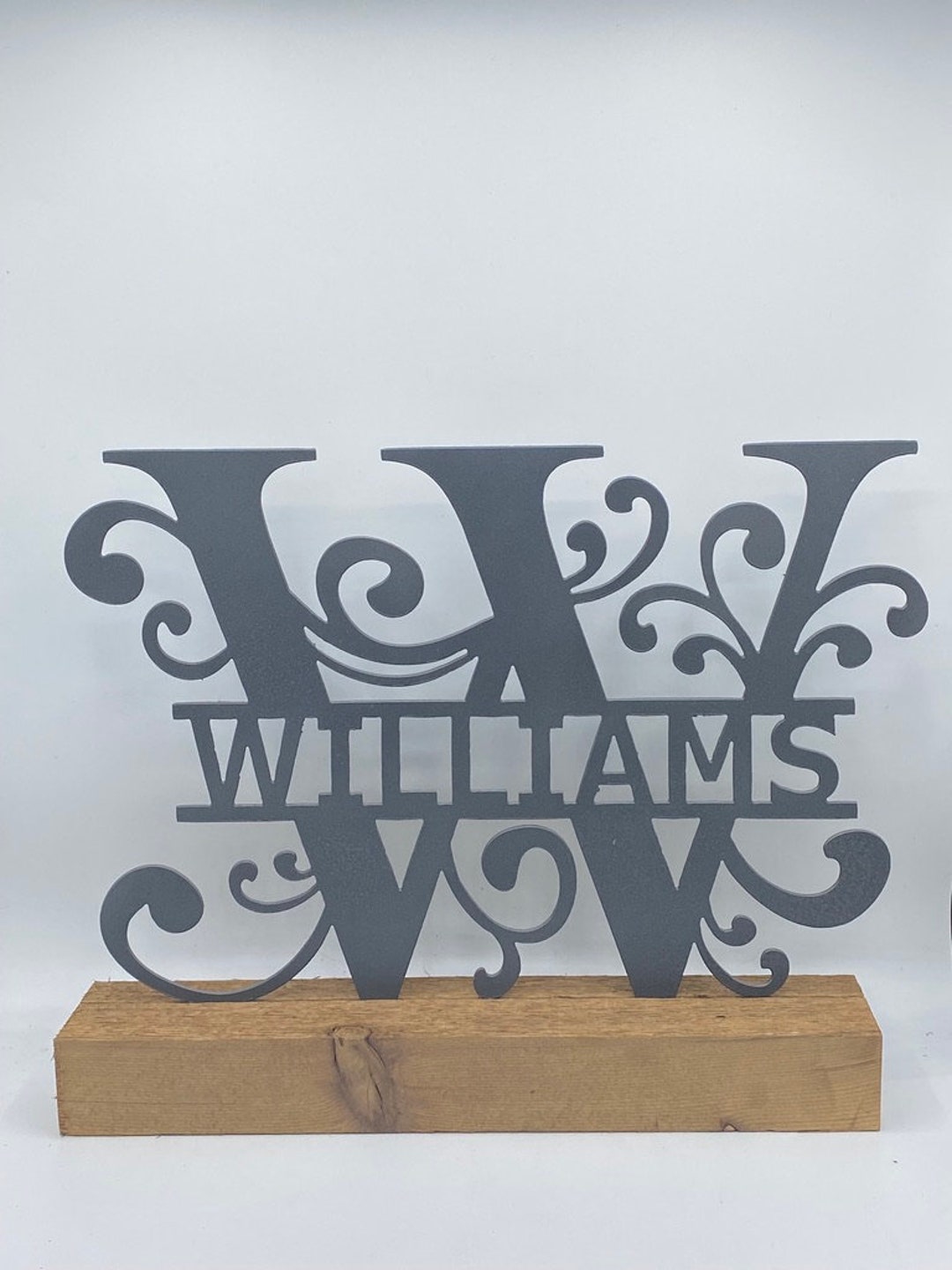 Split "w" Metal Monogram - Williams Family Name - Etsy