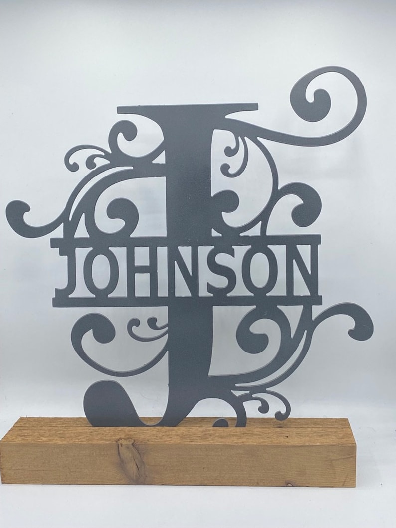 Split Metal "j" Monogram - Johnson - Etsy