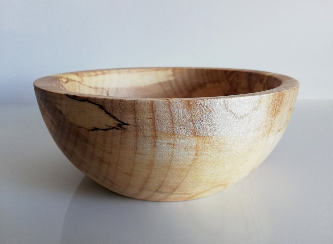 19 X 7.5 Cm, Hand Turned Unique Rustic Spalted Solid Sycamore Maple ...
